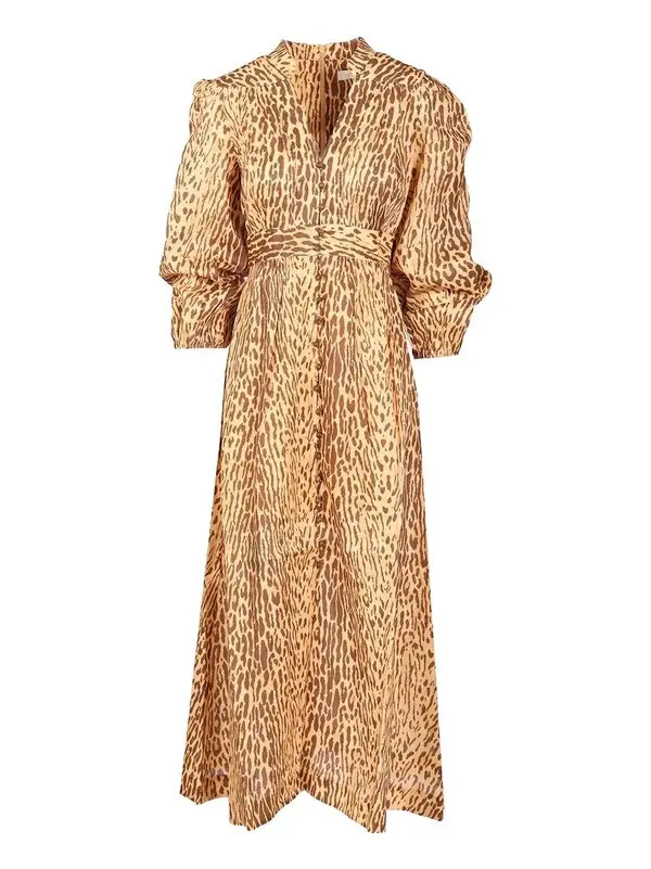 Zimmermann Leopard Print Midi Dress - Multicolor