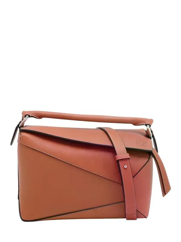 Loewe 2010-2026 Small Calfskin Puzzle Edge Satchel - Brown