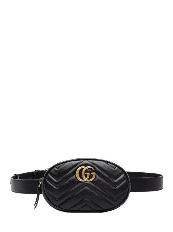 Gucci 2016-2026 Gg Marmont Matelasse Calfskin Belt Bag - Black