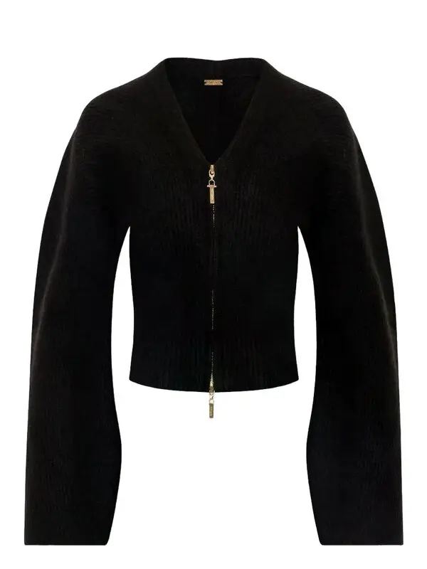 Cult Gaia Alissa Ribbed-knit Cardigan - Black