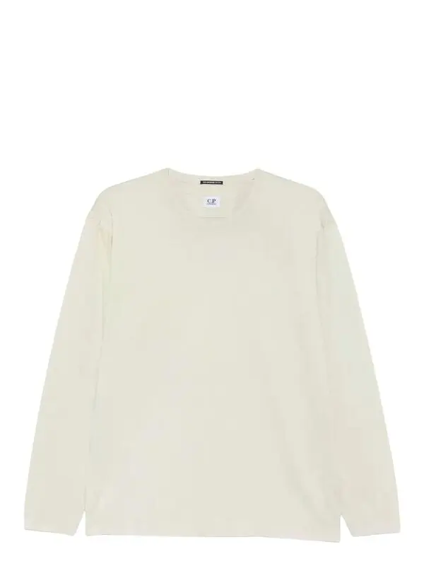 C.P. COMPANY Logo-print Long-sleeved T-shirt - Neutrals