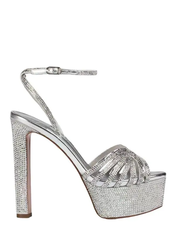 LE SILLA Embrace Crystal-embellished Platform Sandals - Silver