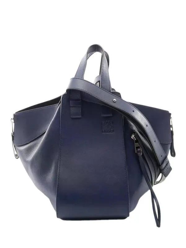 Loewe 2000s Small Hammock Leather Tote Bag - Blue