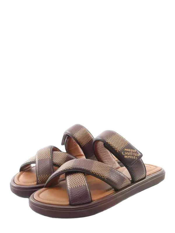LOUIS VUITTON Damier Venice Slide Sandals - Brown