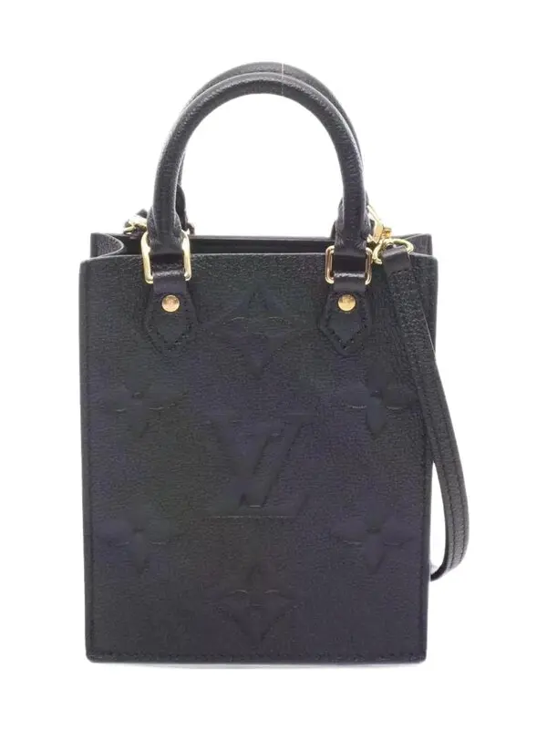 LOUIS VUITTON Petit Sac Plat Monogram Empreinte Tote Bag - Black