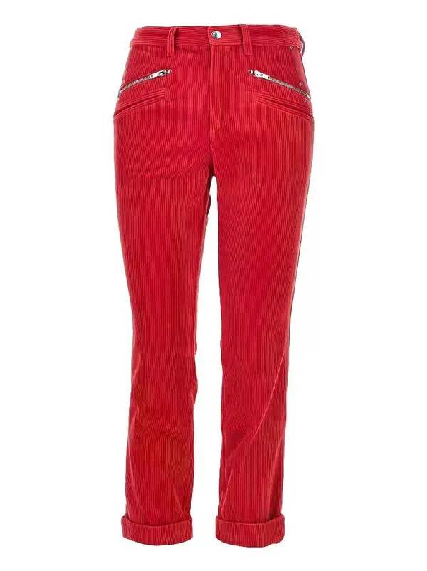 Isabel Marant Étoile Corduroy Zip-detail Trousers - Red