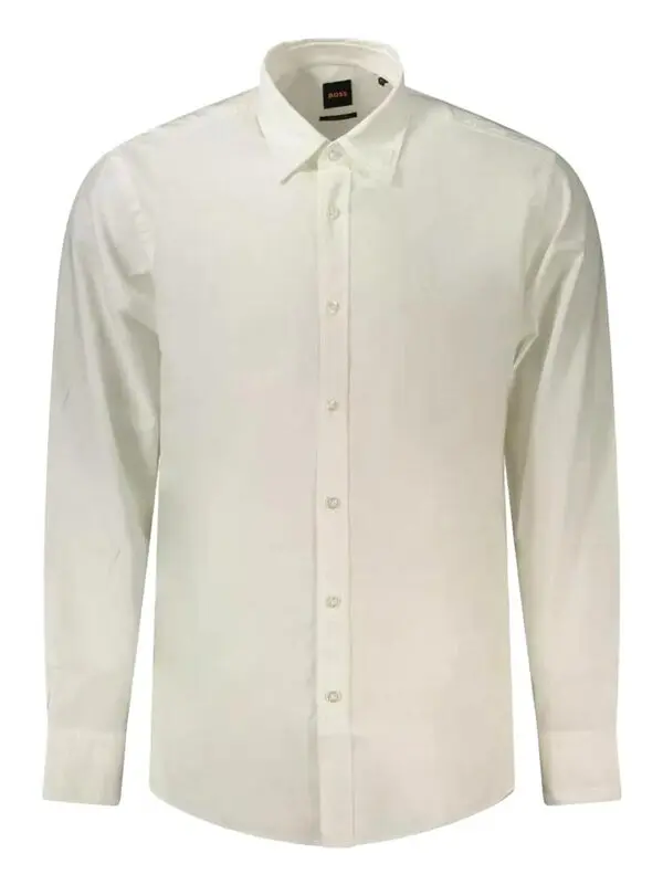 BOSS Logo-embroidered Cotton Shirt - Neutrals
