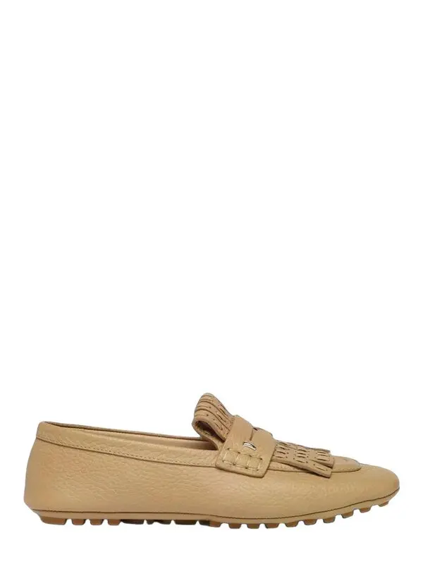 Fendi Selleria Fringed Leather Loafers - Neutrals