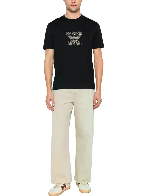 Emporio Armani Logo-embroidered T-shirt - Blue