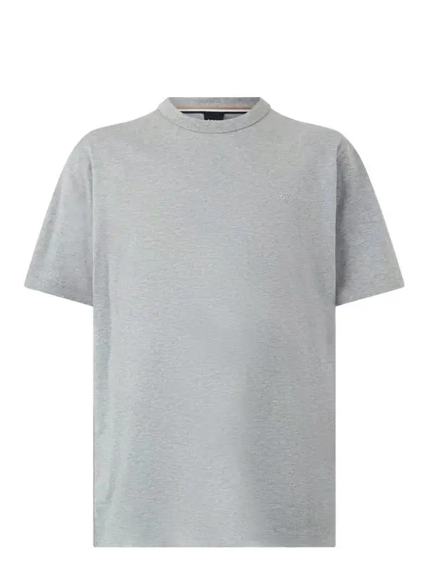BOSS Logo-embroidered T-shirt - Grey