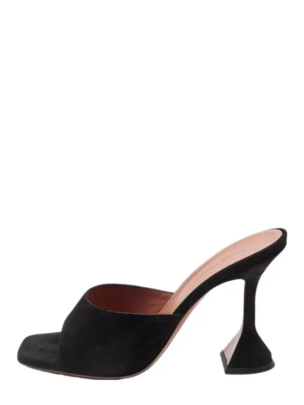 Amina Muaddi Lupita Suede Sandals - Black