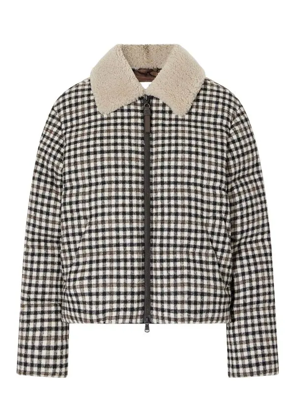 Brunello Cucinelli Shearling-trimmed Alpaca-blend Twill Down Jacket - Multi