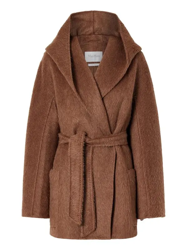 Max Mara Golf Belted Camel-hair And Mohair-blend Coat - Brown