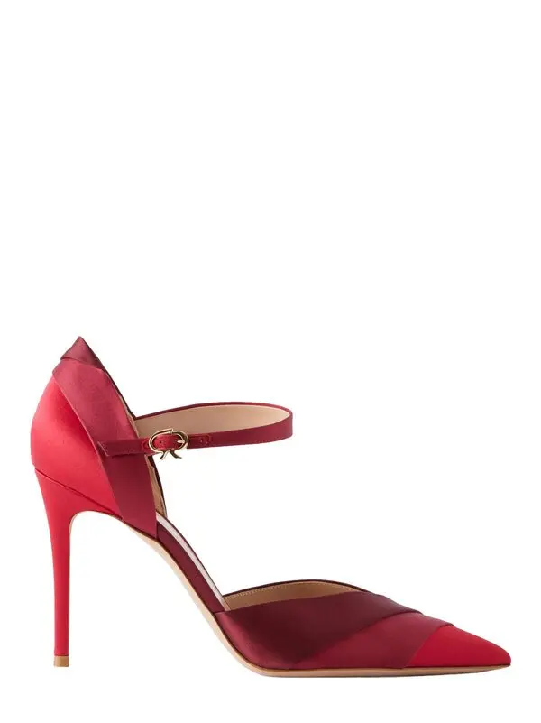GIANVITO ROSSI 95 Crepe-satin Pumps - Red