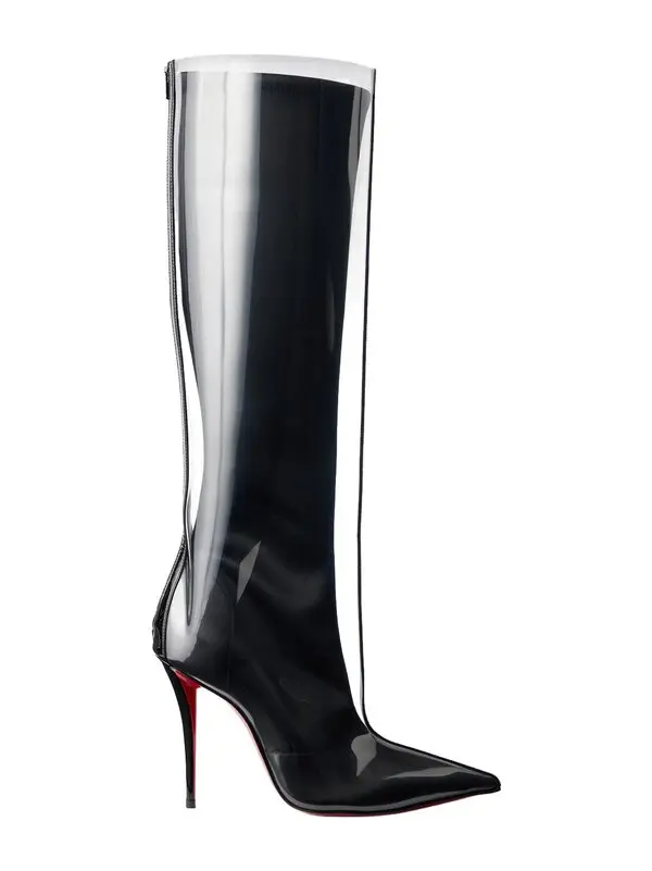 CHRISTIAN LOUBOUTIN Zurprize 100 Leather-trimmed Tpu Knee-high Boots - Black