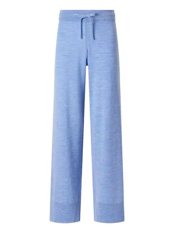 WE NORWEGIANS Geilo Drawstring Merino Wool Straight-leg Pants - Blue