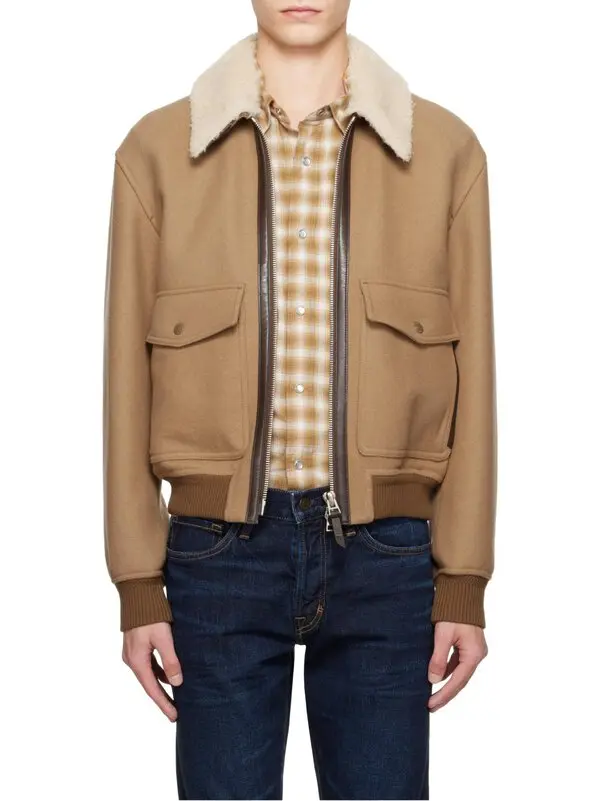 TOM FORD Zip-up Jacket - Camel