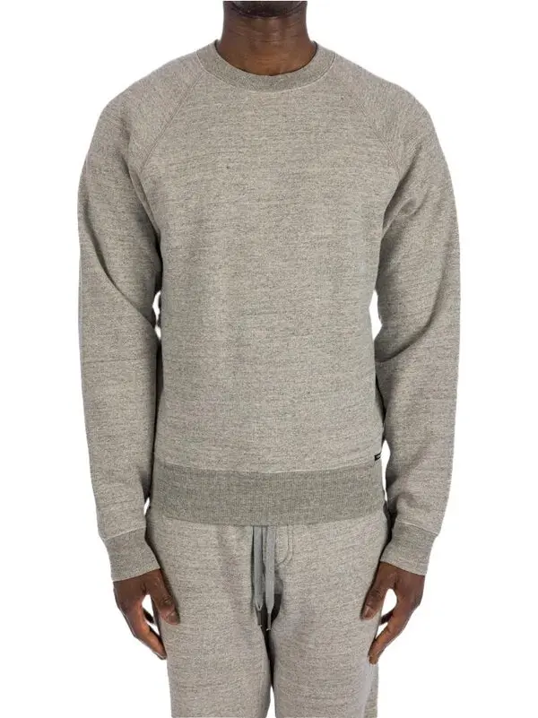 TOM FORD Crew-neck Mélange-effect Sweatshirt - Nude