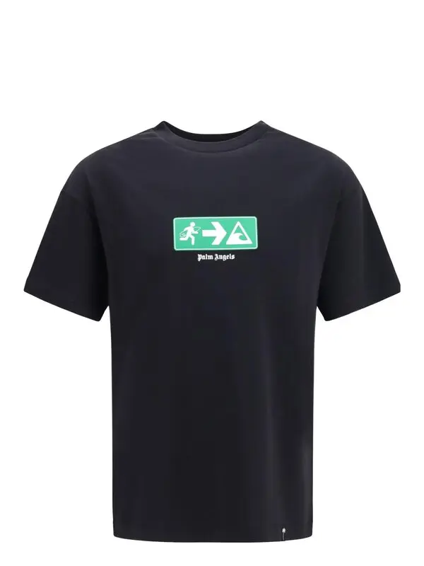 Palm Angels Street Signals Printed Crewneck T-shirt - Black