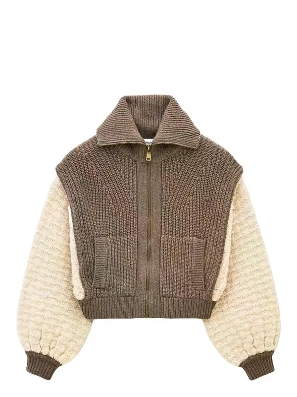Ba&sh Essen Zip-up Cardigan - Brown