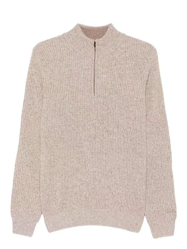 MC2 SAINT BARTH Half-zip Ribbed-knit Sweater - Neutrals