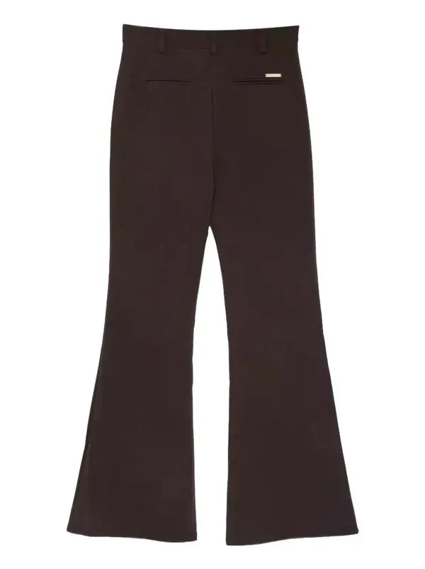 Michael Kors Logo-plaque Flared Trousers - Brown