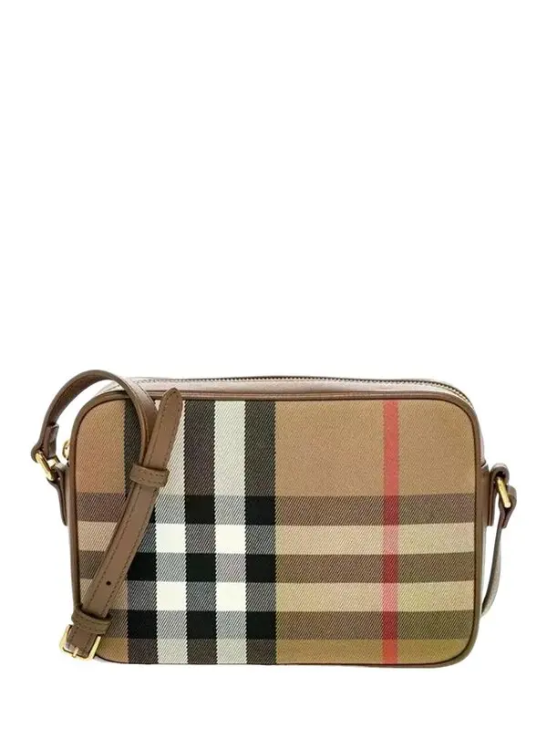 Burberry Check Camera Crossbody Bag - Neutrals