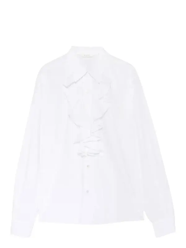 XACUS Ruffled Long-sleeve Shirt - White