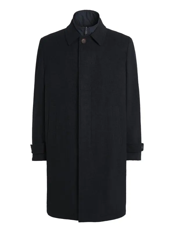 Corneliani Virgin Wool-cashmere Overcoat - Navy