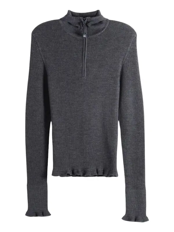 Cecilie Bahnsen Zip-up Knit Top - Gray