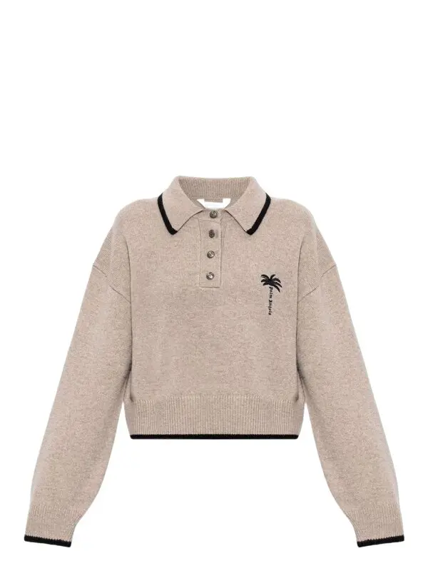 Palm Angels Long-sleeved Polo Jumper - No