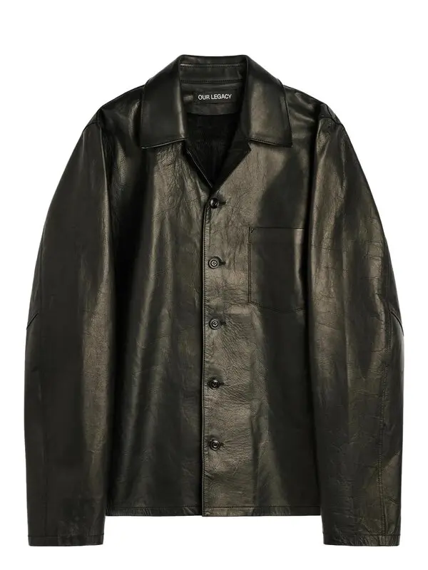 Our Legacy Private Leather Jacket - Deep Black