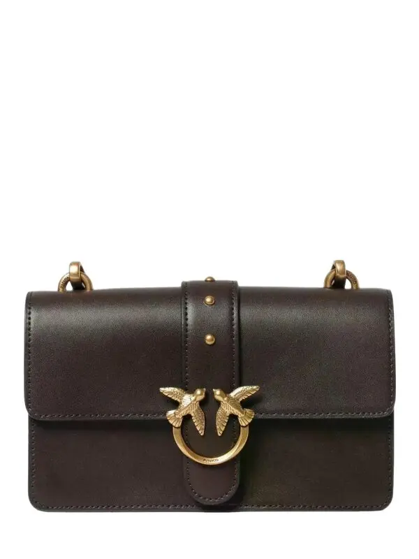 Pinko Small Love Studded Shoulder Bag - Brown