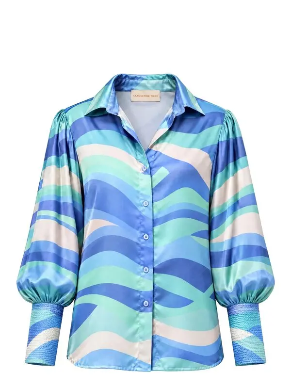 TAANGERINE TIGER Aqua Shirt - Blue
