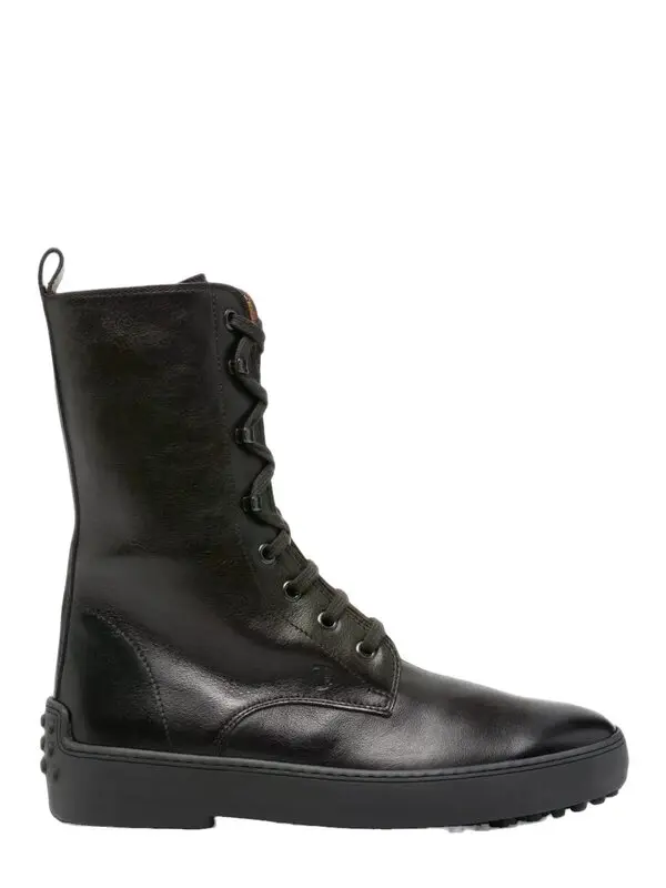 TOD'S Lace-up Leather Ankle Boots - Brown
