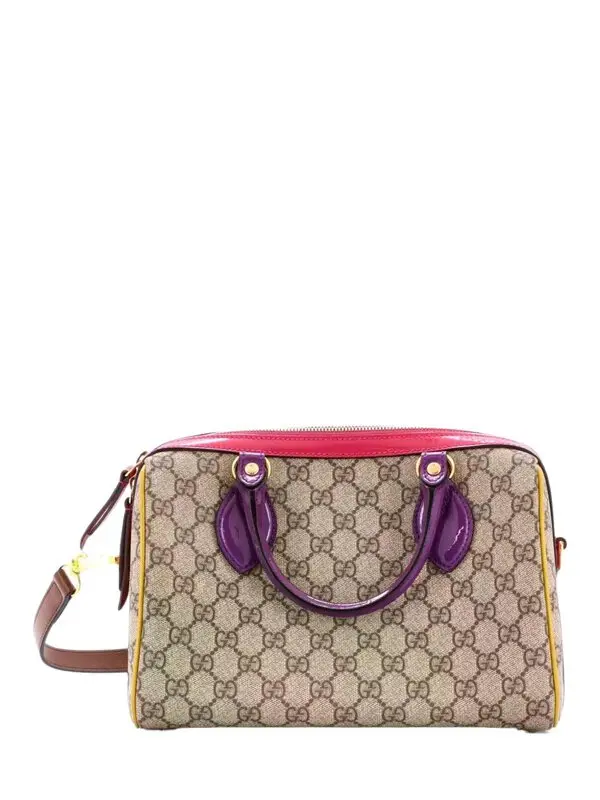 Gucci Convertible Boston Bag Gg Coated Canvas And Leather Small Satchel - Pink