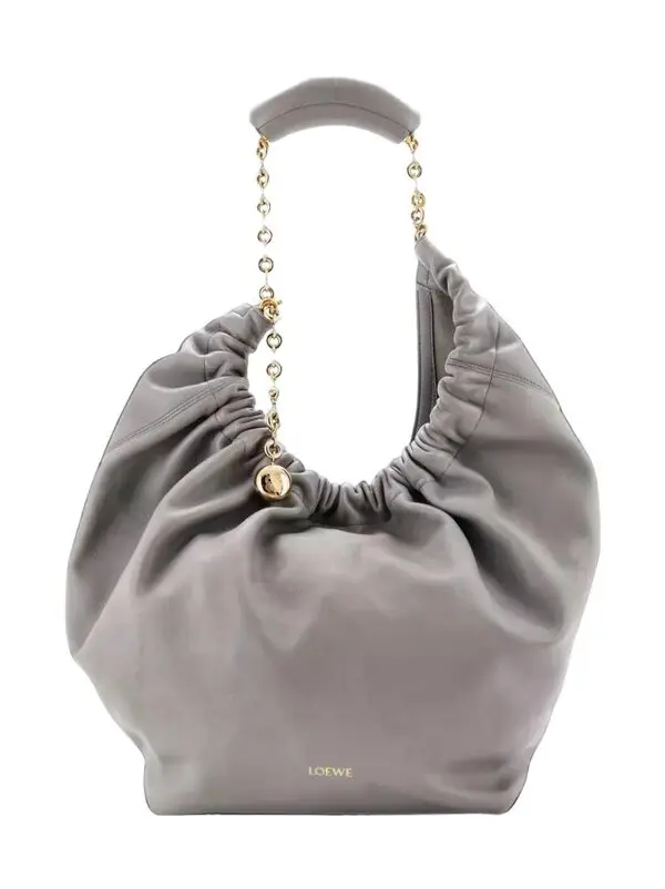 Loewe Squeeze Leather Small Hobo Bag - Grey