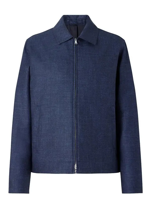 Mr P. Wool, Silk And Cotton-blend Blouson Jacket - Blue