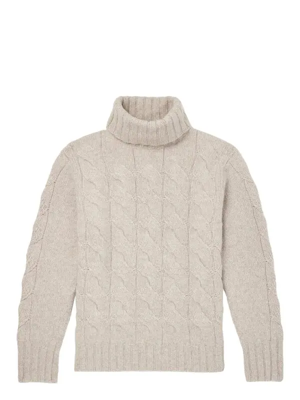 N.peal Cashmere Cable-knit Rollneck Sweater - Neutrals