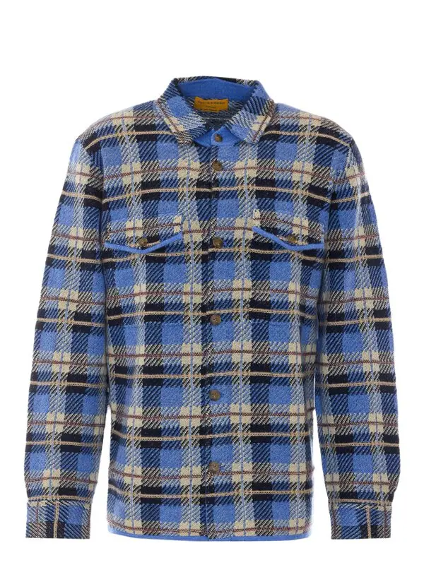 Guest In Residence Checked Button-up Shirt - Blue