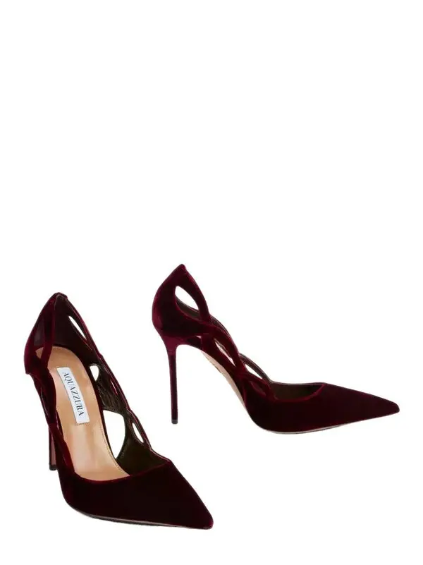 AQUAZZURA Contour Velvet Pumps - Red