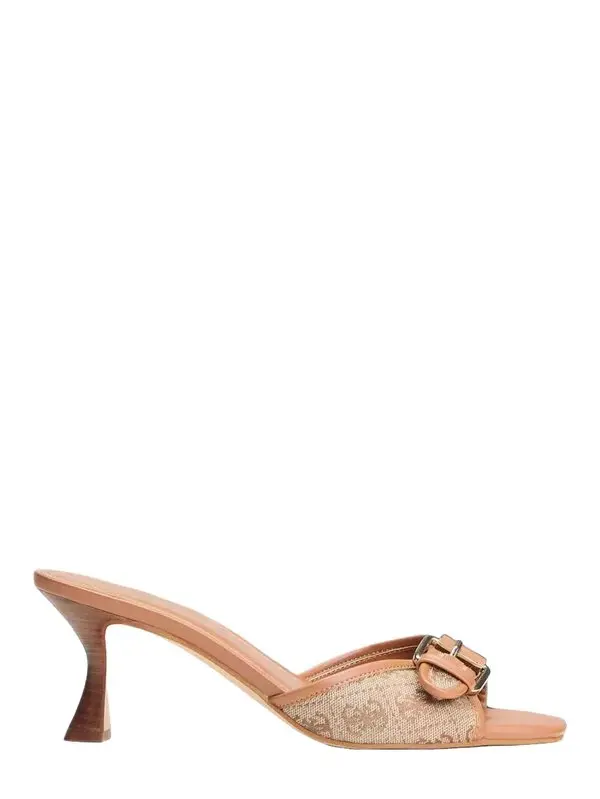 Guess Monogram-print Buckle-detail Sandals - Brown