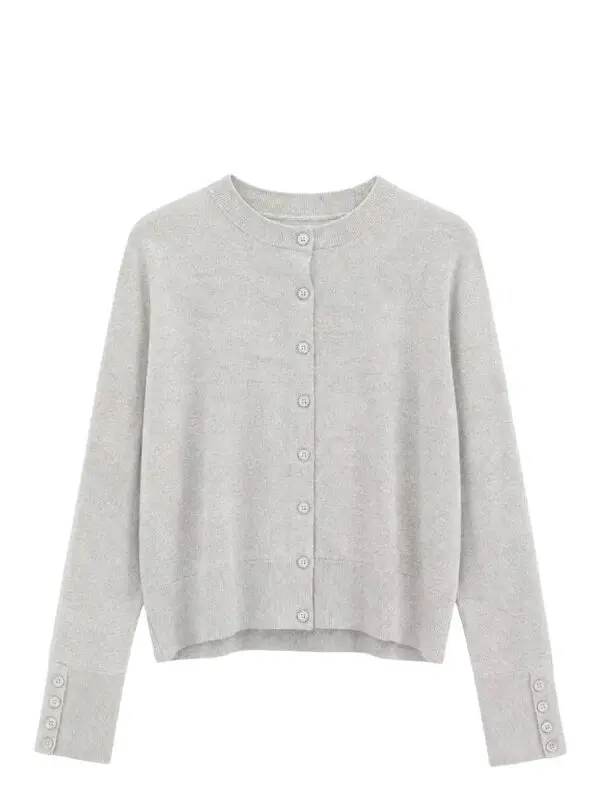 Yigal Azrouël Button-cuff Crew-neck Cardigan - Grey