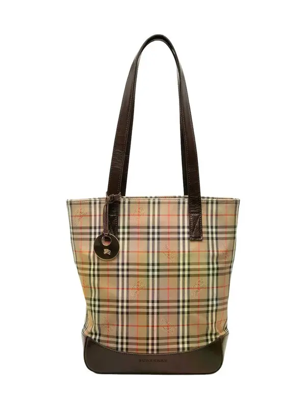 Burberry 2000-2017 Haymarket Check Canvas Tote Bag - Brown