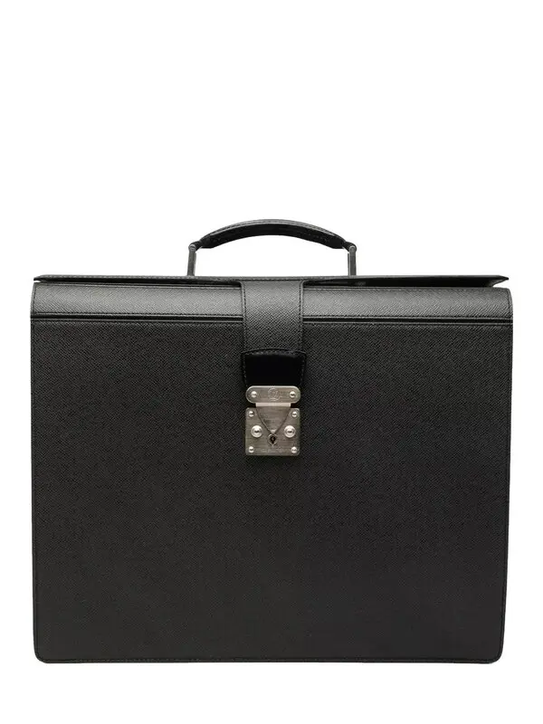 LOUIS VUITTON 2005 Taiga Pilot Briefcase Business Bag - Black