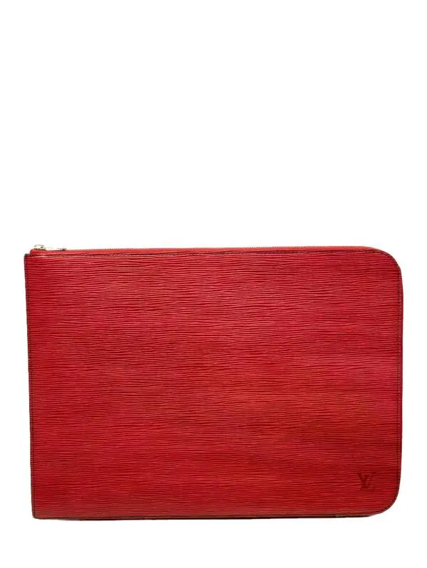 LOUIS VUITTON 1991 Epi Poche Documents Portfolio Clutch Bag - Red