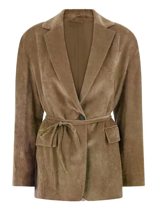Brunello Cucinelli Corduroy Single-breasted Blazer - Brown
