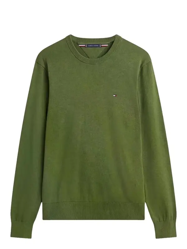 Tommy Hilfiger Crew Neck Cotton Sweater - Green
