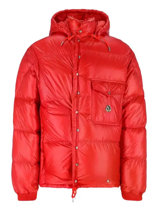 Moncler Hooded Quilted Jacket - Red