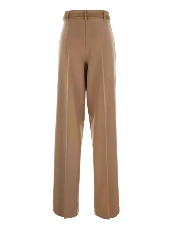 Max Mara Belted Pleated Trousers - Neutrals